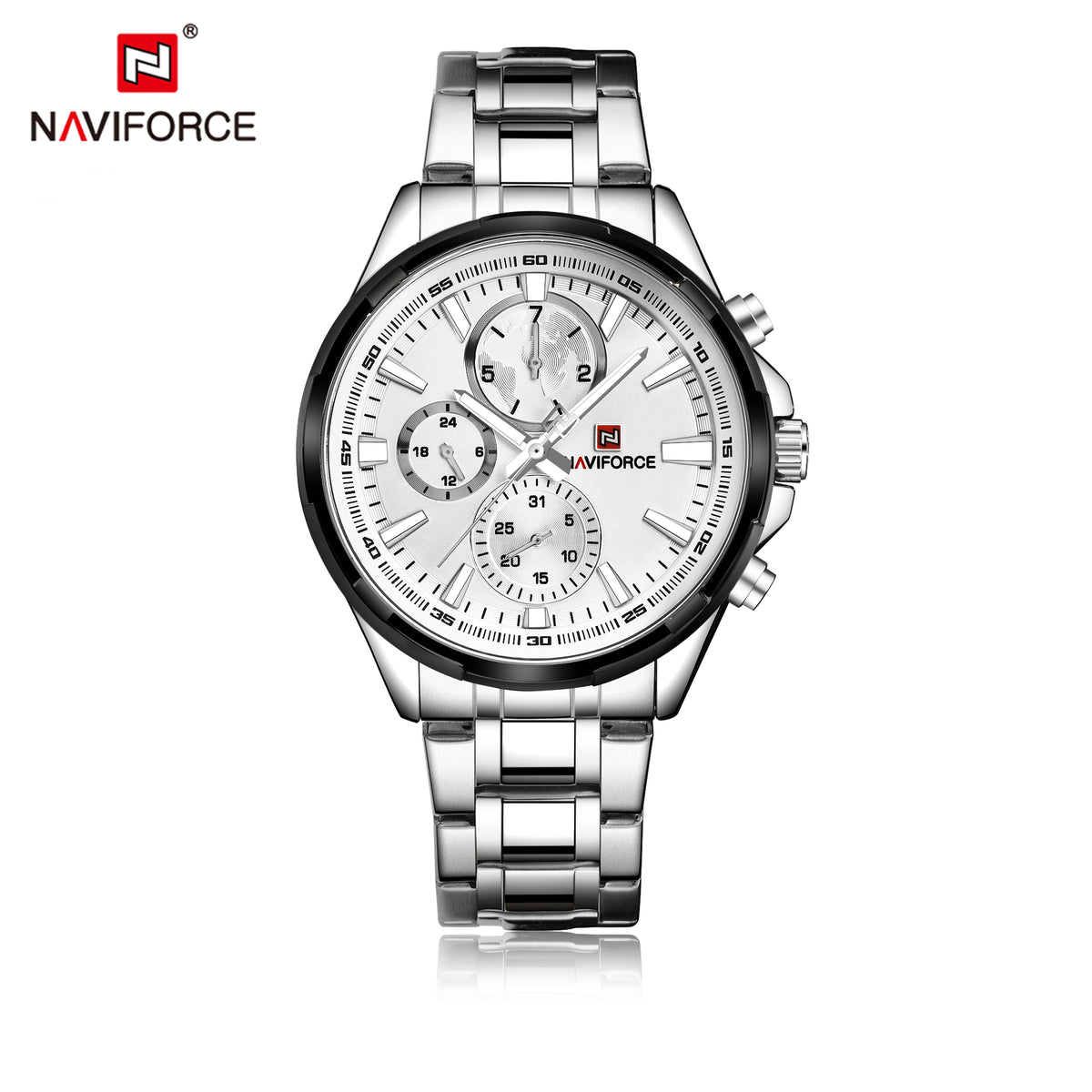 NAVIFORCE Watch for Men Military Sport Stainless Steel Strap Waterproo ...