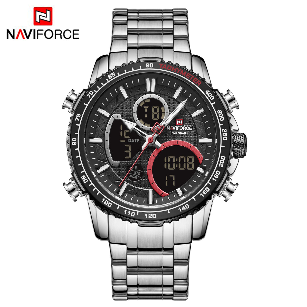 NAVIFORCE Men Digital Sports Watches Multifunction Chronograph Watch Q ...