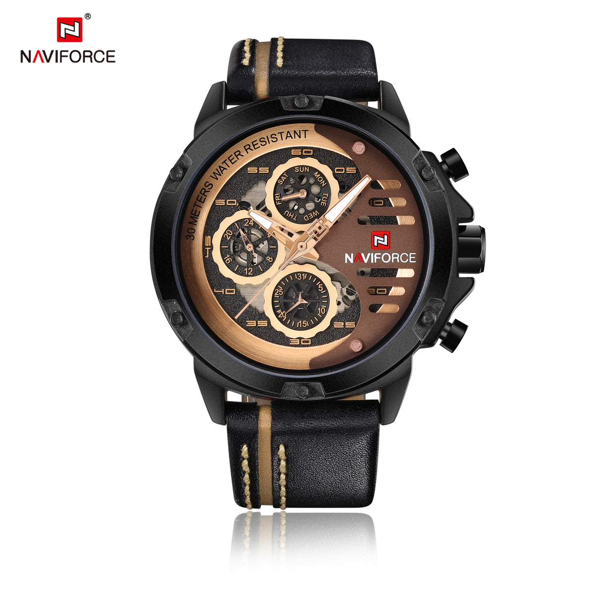 NAVIFORCE Sport Military Watches for Men Waterproof Watch Analog Quart ...