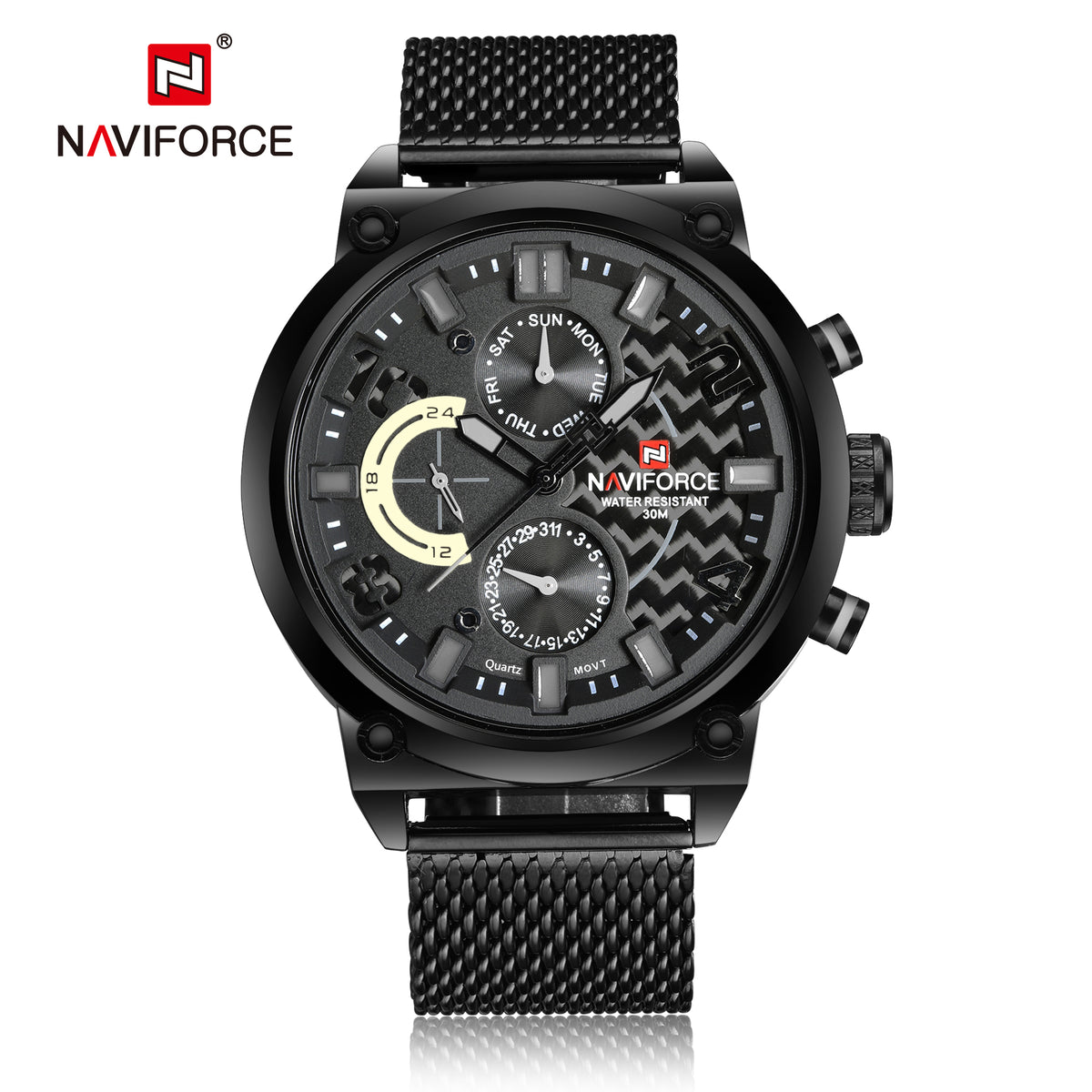 NAVIFORCE Fashion Watches for Men Military Sport Stainless Steel Quart ...